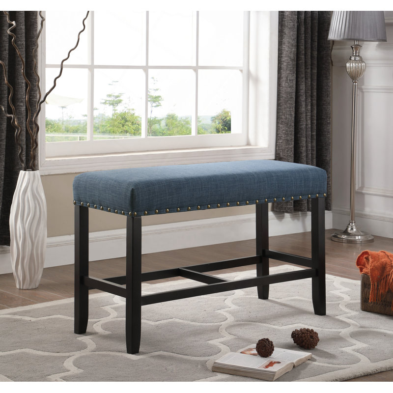 Red Barrel Studio Fabric Counter Height Dining Bench With Nailhead Trim ...