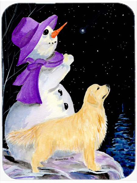 The Holiday Aisle® Niam with Golden Retriever Glass Cutting Board ...