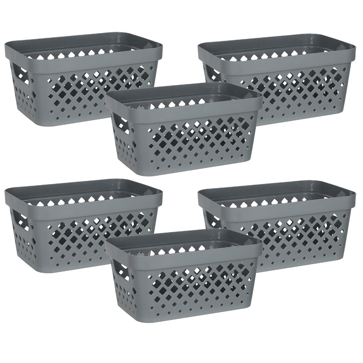 Latitude Run® Plastic Baskets For Organizing, Set Of 6 | Pantry Storage ...