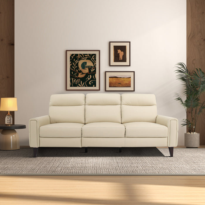 Corrigan Studio Elliot Incliner Sofa Left - Cream Leather - Wayfair Canada