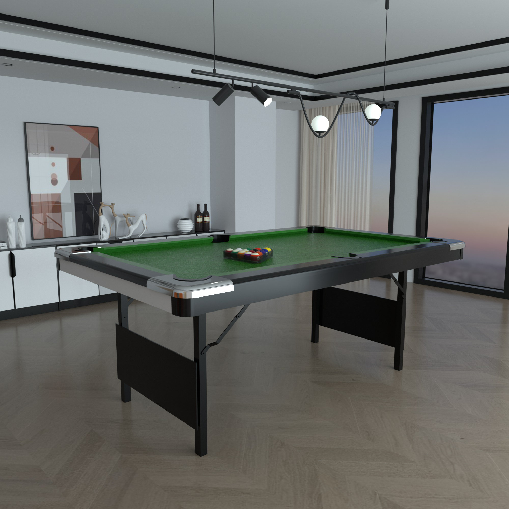 Fulocseny Foldable Billiards Table, Indoor or Outdoor Pool Table, Easy ...