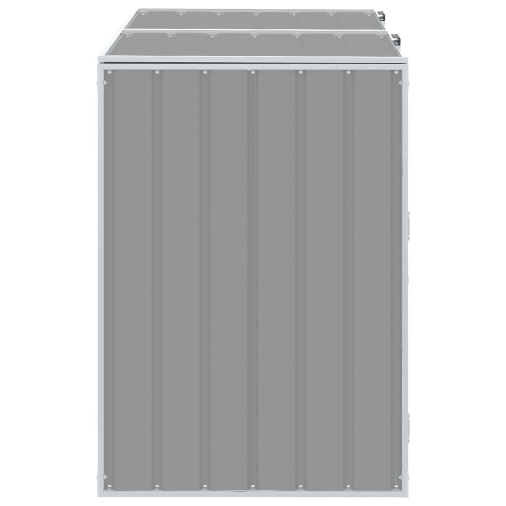 Vidaxl Wheelie Bin Storage For Double Bins Gray 56.7"X31.9"X44.5" Steel ...