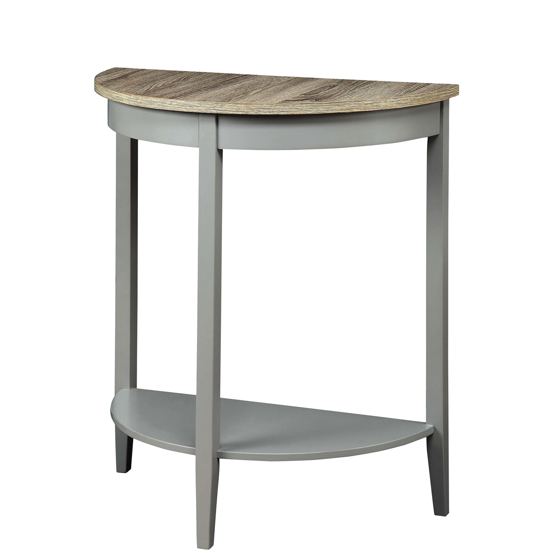 Ebern Designs Elegant Console Table In Natural Oak & Gray - Storage To ...
