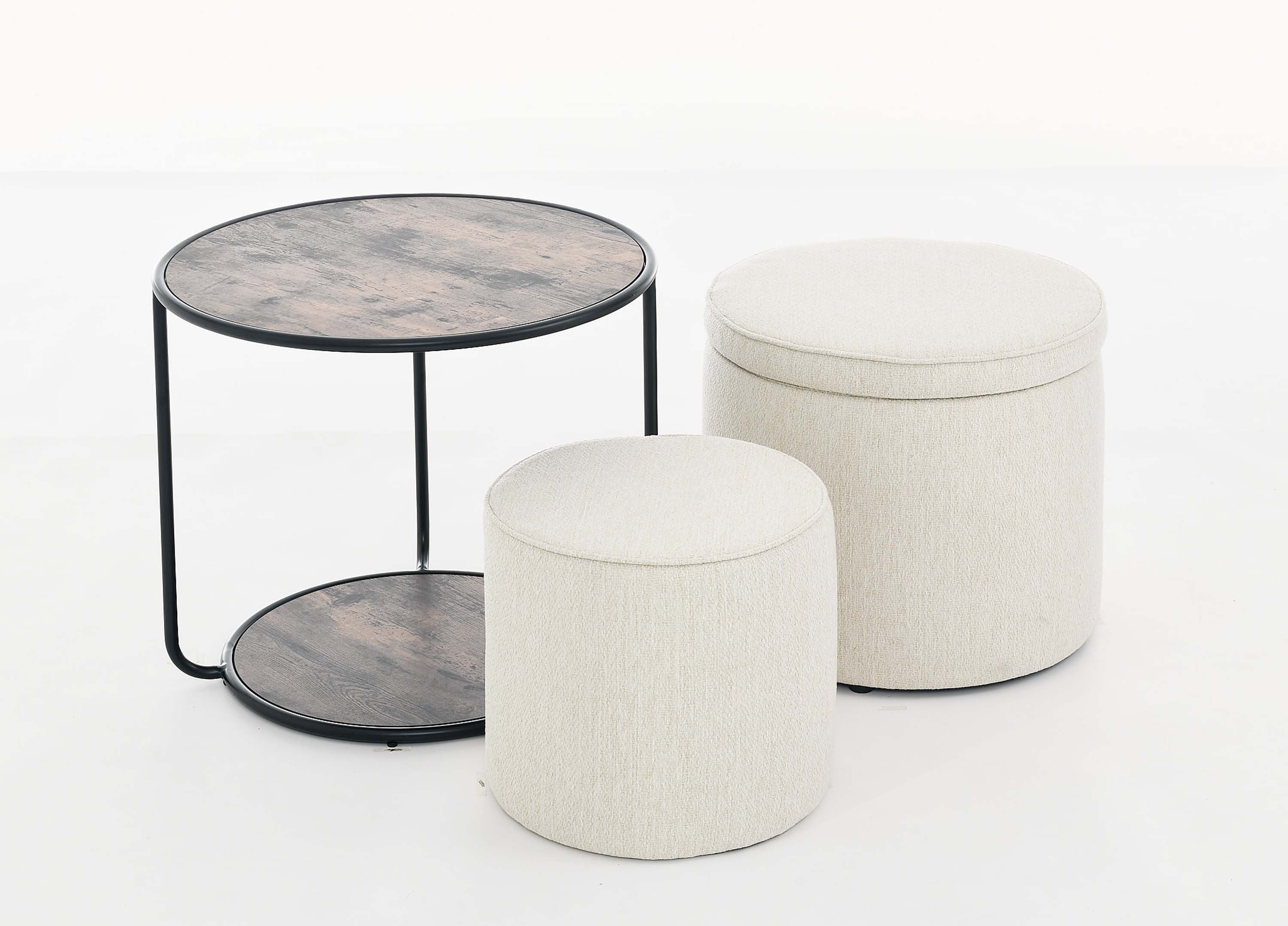 Latitude Run® Ottoman, multi-functional combination set table Ottoman ...