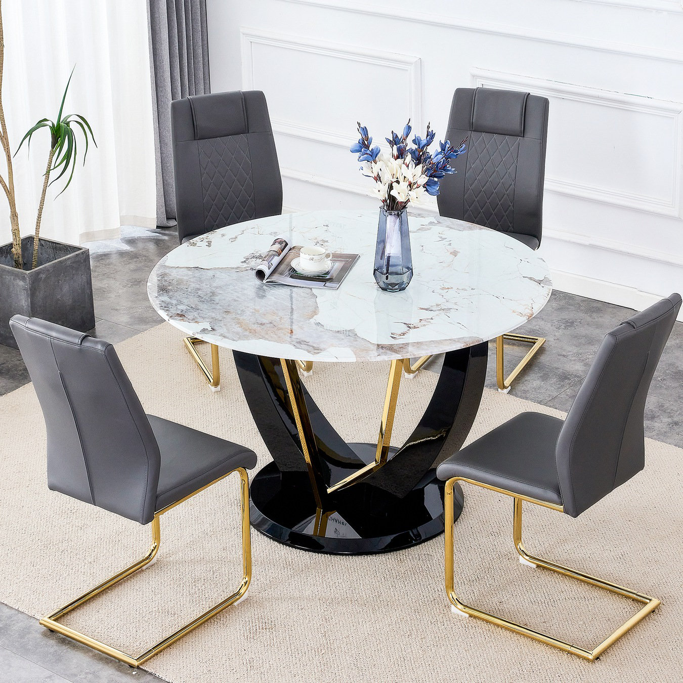 Mercer41 Round Dining Table Set Round Kitchen Table Set Round Dining ...