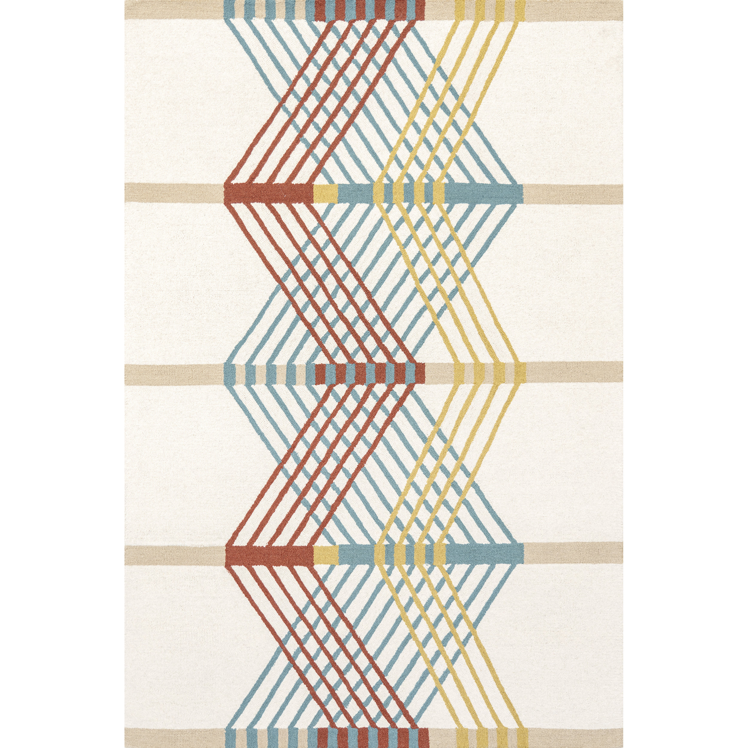 Corrigan Studio® Brandee Modern Wavy Lined Wool Area Rug | Wayfair