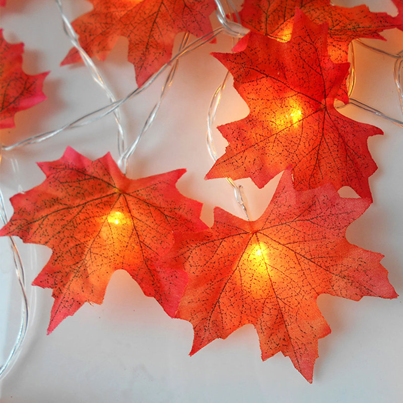 The Holiday Aisle® Maple Leaves String Lights Fall Decor & Reviews ...