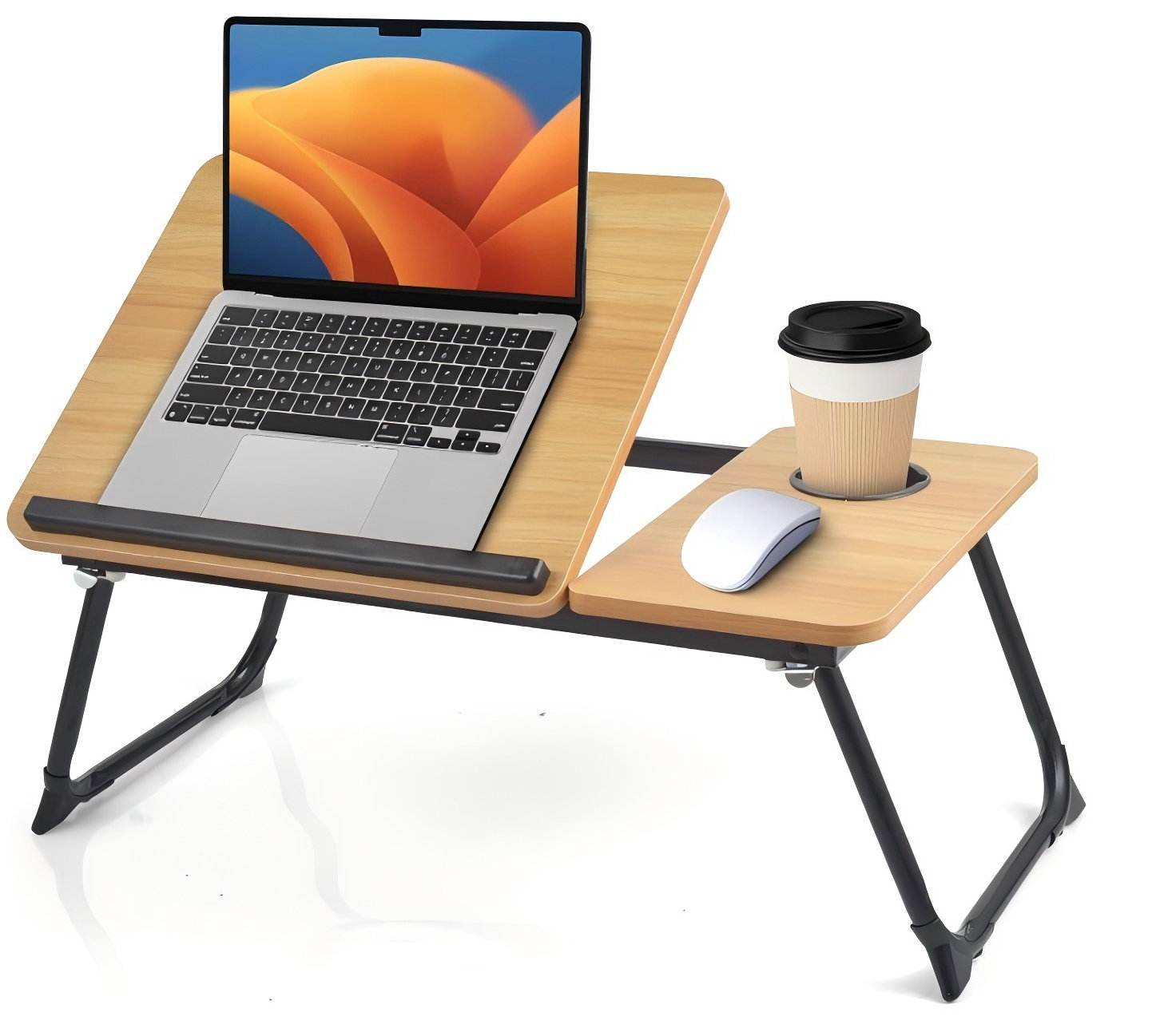 Inbox Zero Adjustable Bed Table Laptop Table With Foldable Legs Cup ...