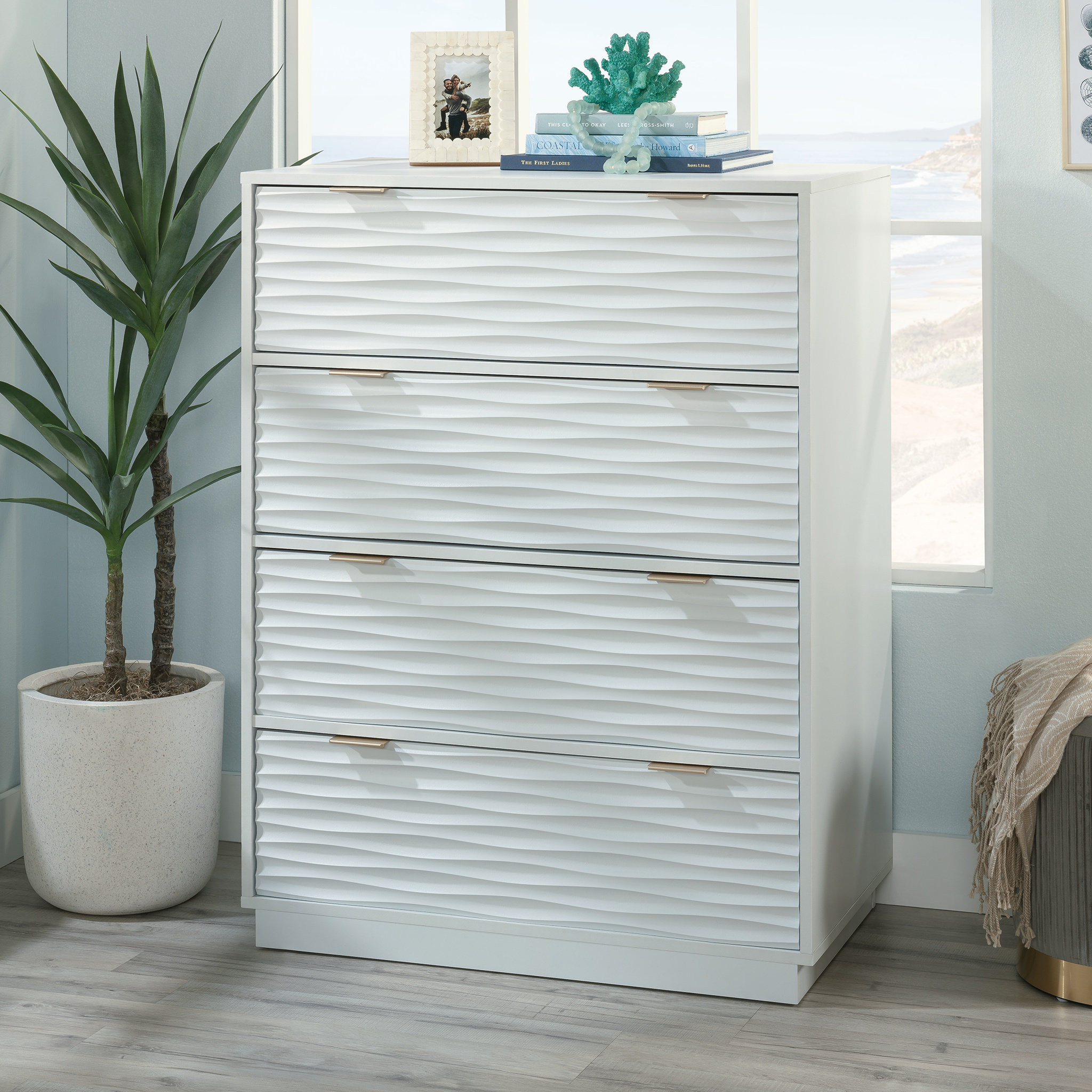 Sauder Morgan Main Contemporary 4-Drawer Dresser In White - Wayfair Canada