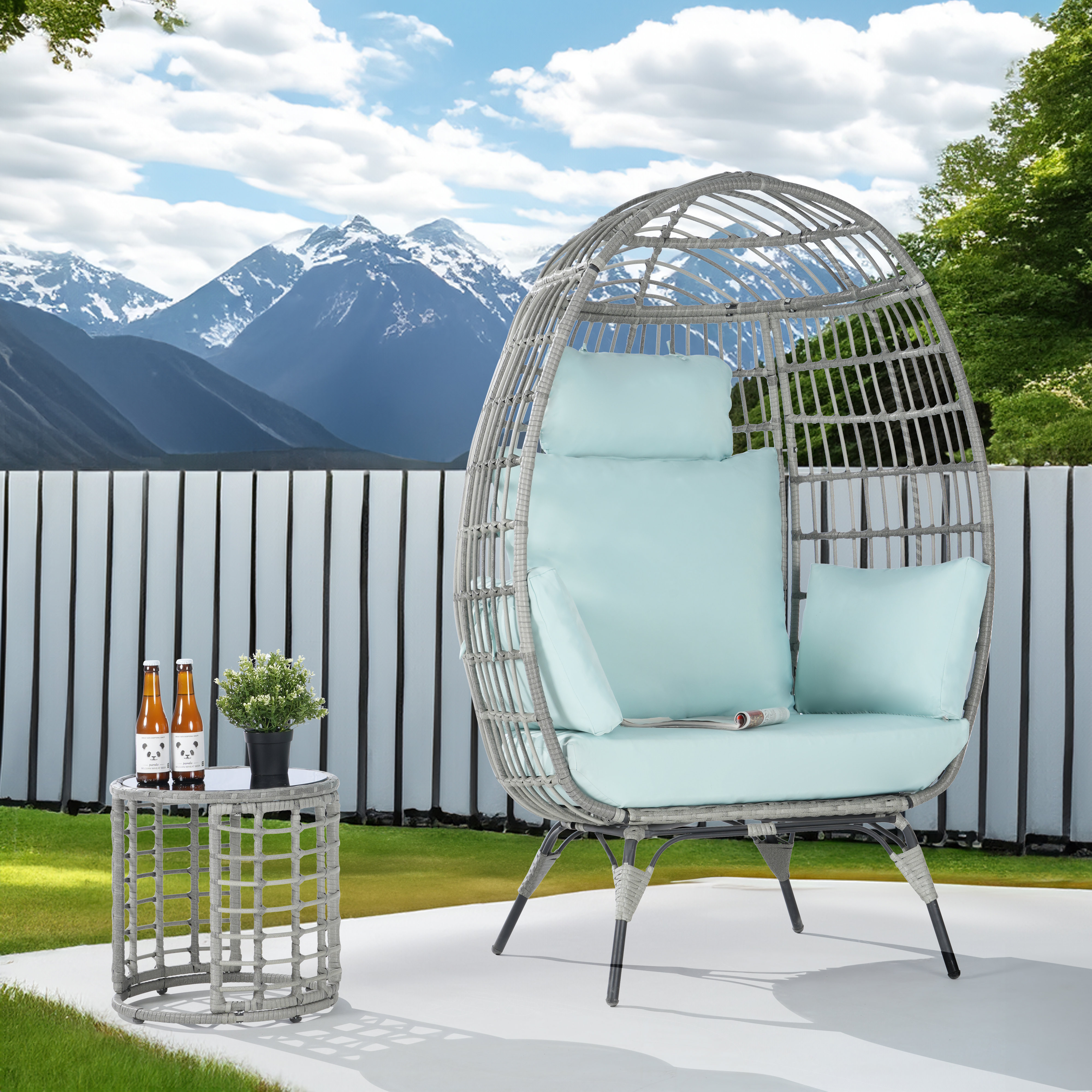 Dakota Fields Round 1 - Person 15.8'' L Outdoor Restaurant Lounge ...