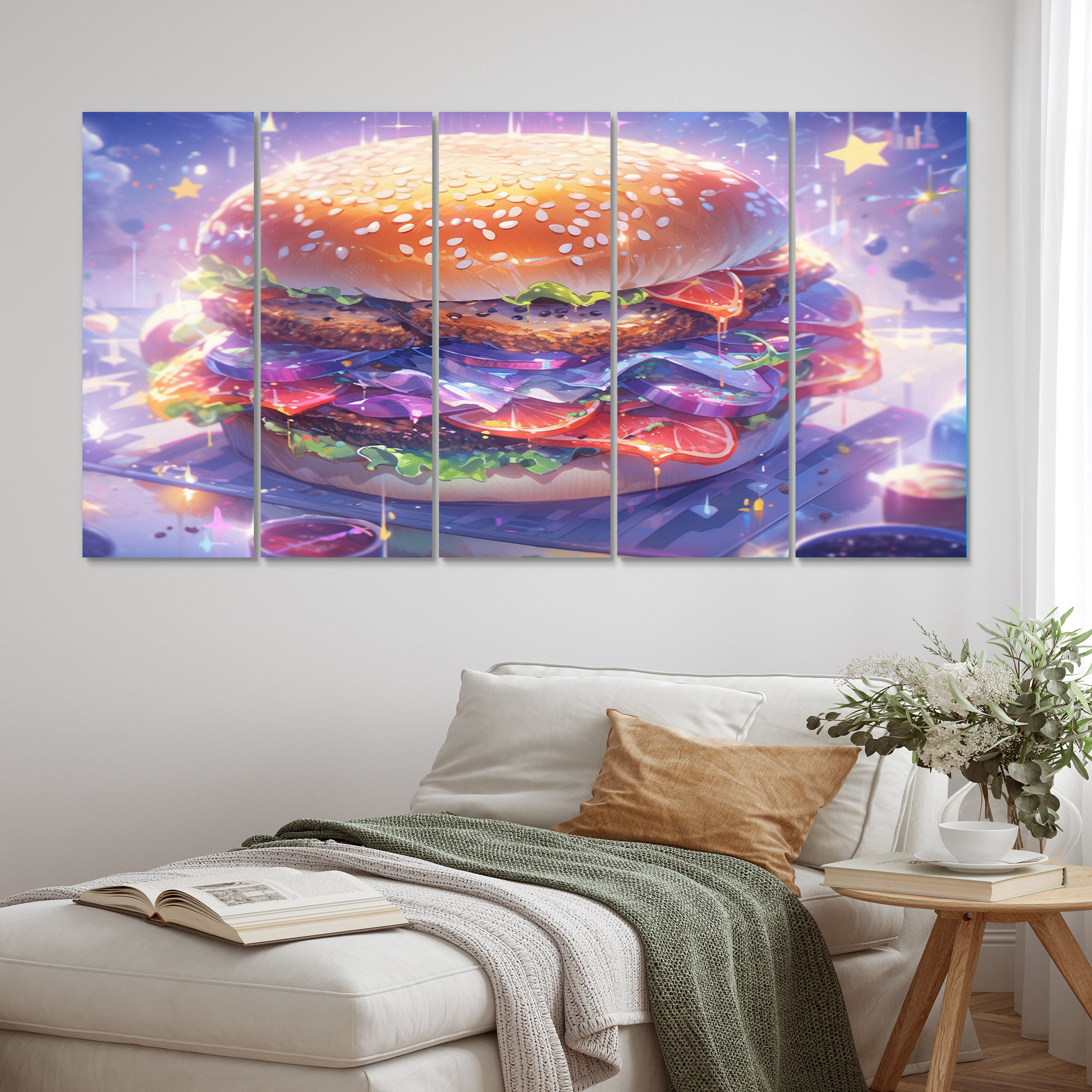 Latitude Run® Burger Heaven - Meals & Picnics Canvas Print - 5 Equal ...