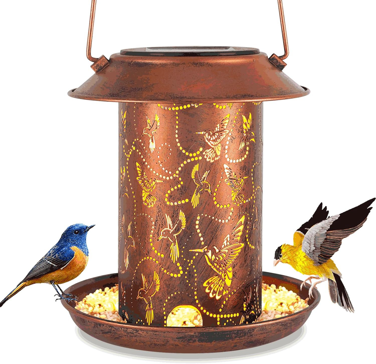 Ophelia & Co. Hummingbird Solar Garden Lantern With Wild Bird Feeder ...
