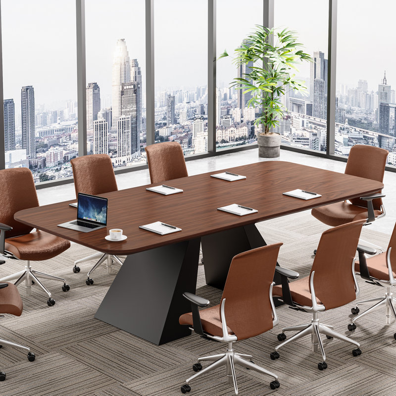 Ivy Bronx 6.5 Ft Solid Wood Conference Table | Wayfair
