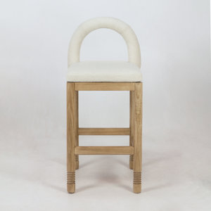 Corrigan Studio® Heidi Solid Wood & Boucle Counter Stool & Reviews ...