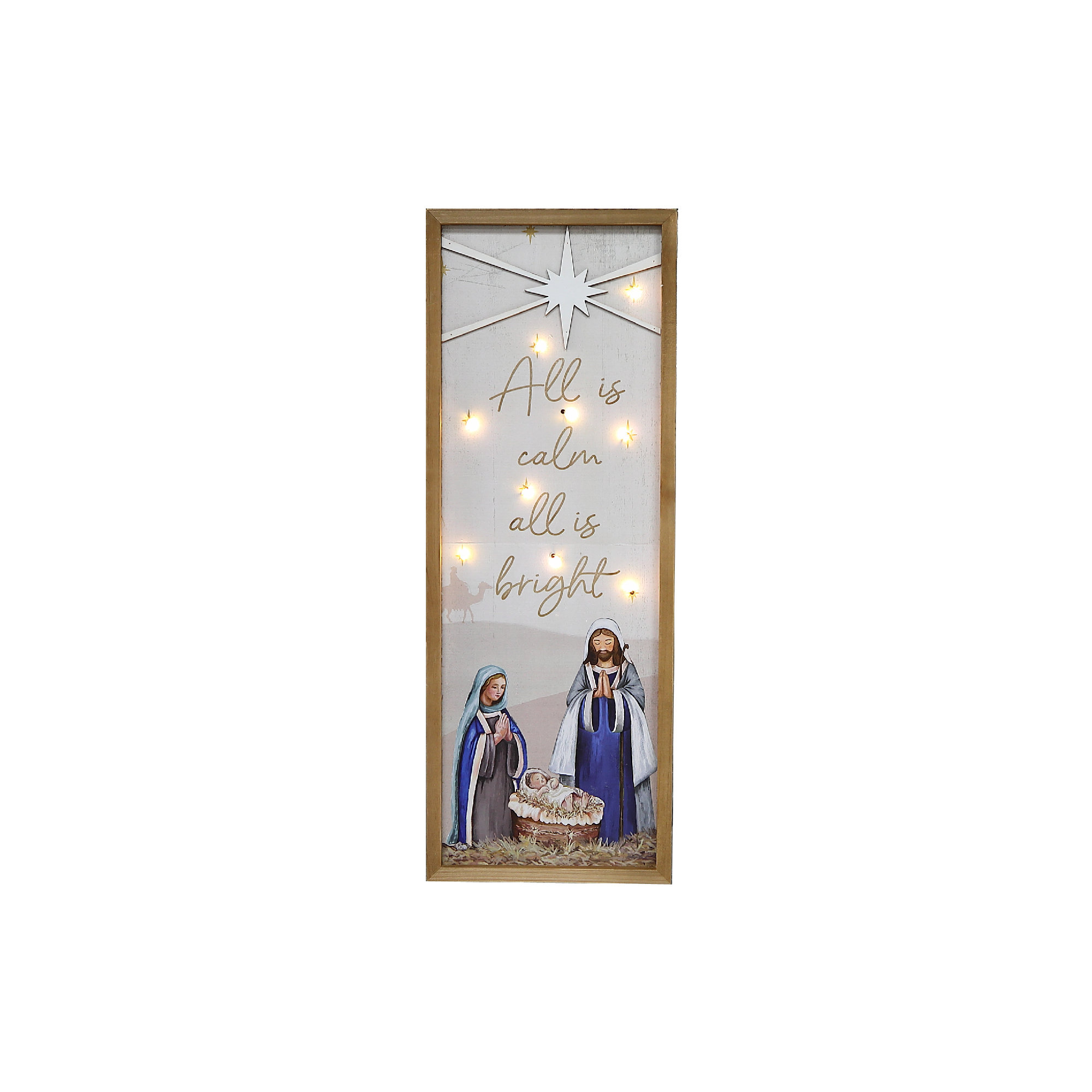 iH casadécor Christmas Framed Led Nativity Scene All Is Calm - Wayfair ...