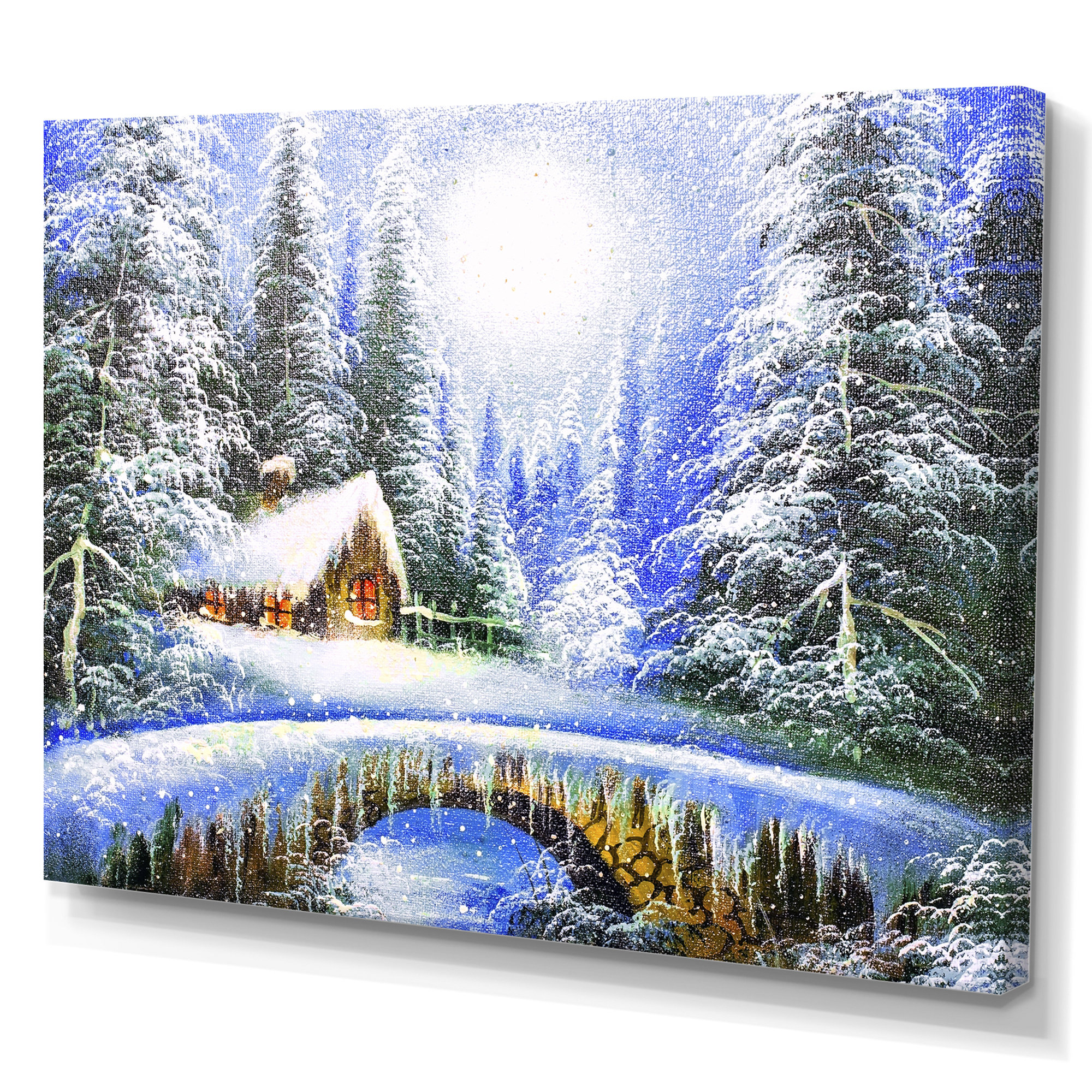 The Holiday Aisle® Winter Bridge In Christmas Village - Floater Frame ...