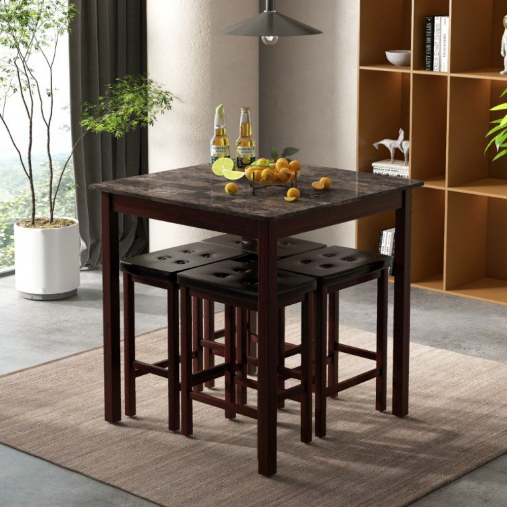 Latitude Run® 5-Piece Bar Table Set Counter-Height Dining Table and 4 ...
