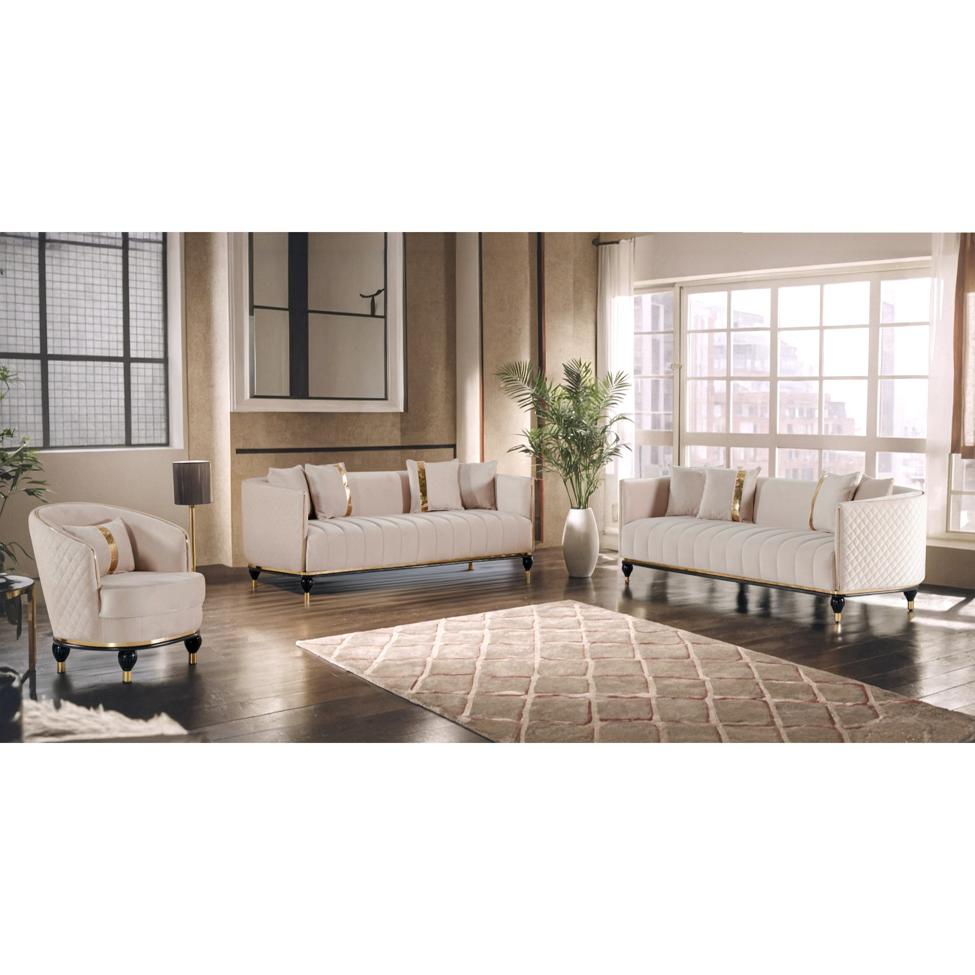 Everly Quinn Janyla 3 - Piece Velvet Living Room Set | Wayfair