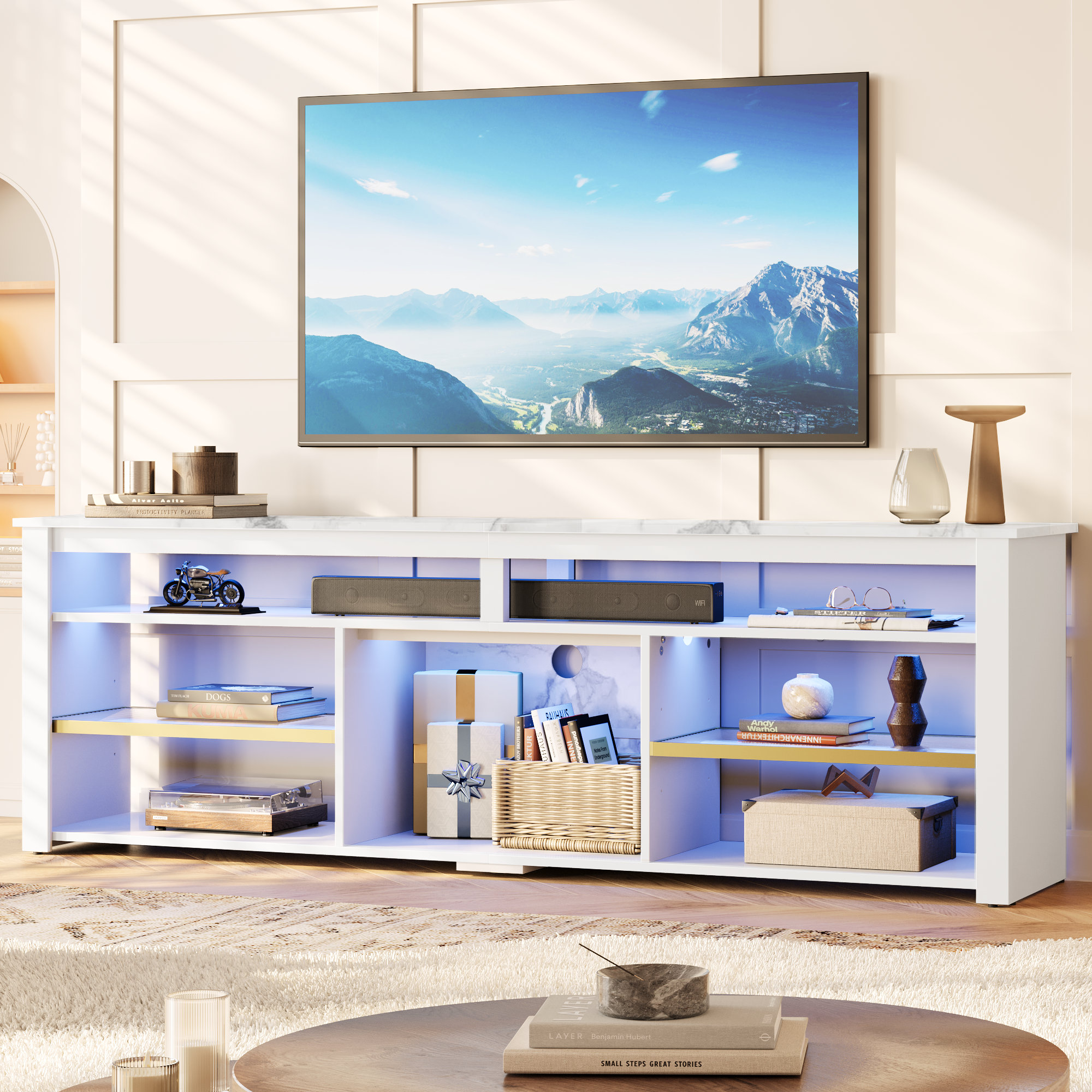 Mercer41 Kruszewski 70" Gaming TV Console for TVs up to 75 inch, LED ...