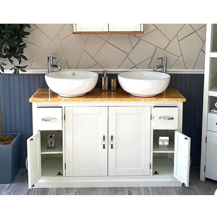 Ebern Designs Arguelles Solid Beech 1230mm Free-standing Double Vanity ...