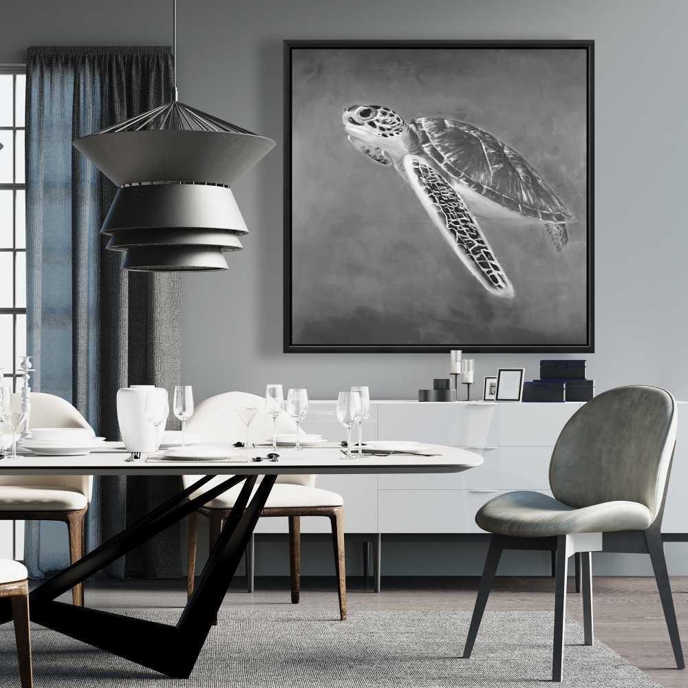 Begin Edition International Inc. Grayscale Sea Turtle Canvas | Gray ...