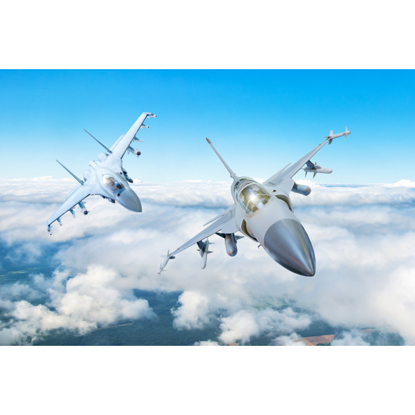 Ebern Designs " Fighter Jet " Print on Canvas | Wayfair