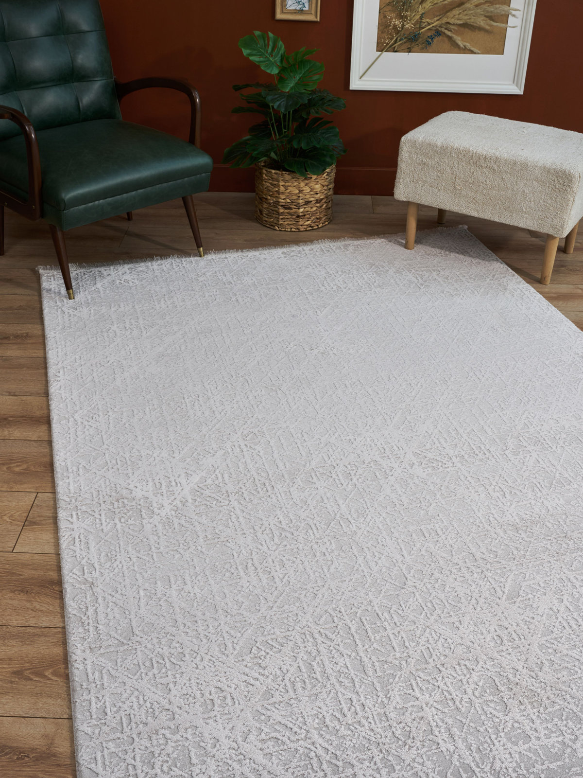 Ebern Designs Beige Plain Area Rug, Machine Made using Acrylic with ...