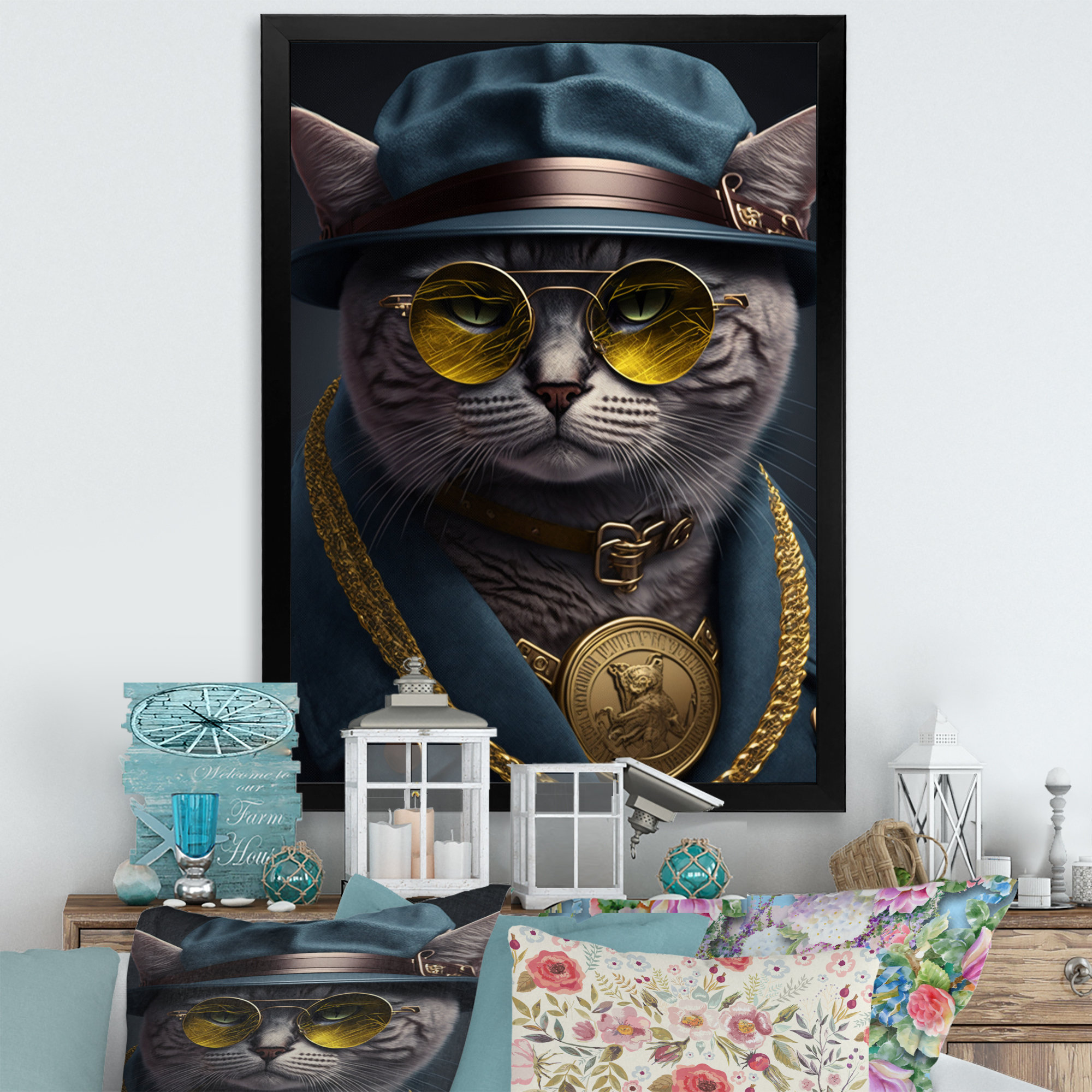 Trinx Mafia Cat I - Animals Canvas Wall Art - Wayfair Canada