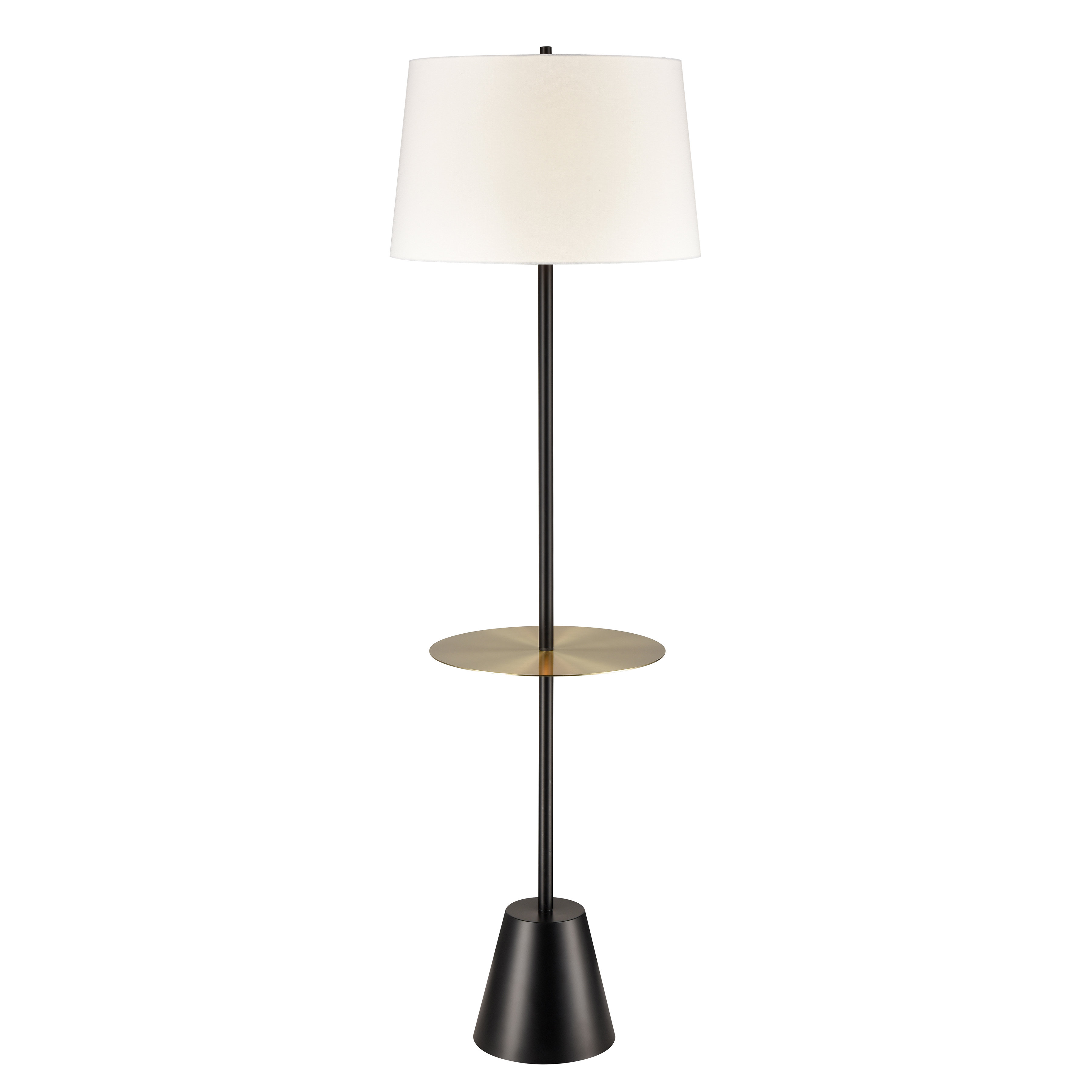 Everly Quinn 64'' Black Tray Table Floor Lamp | Wayfair