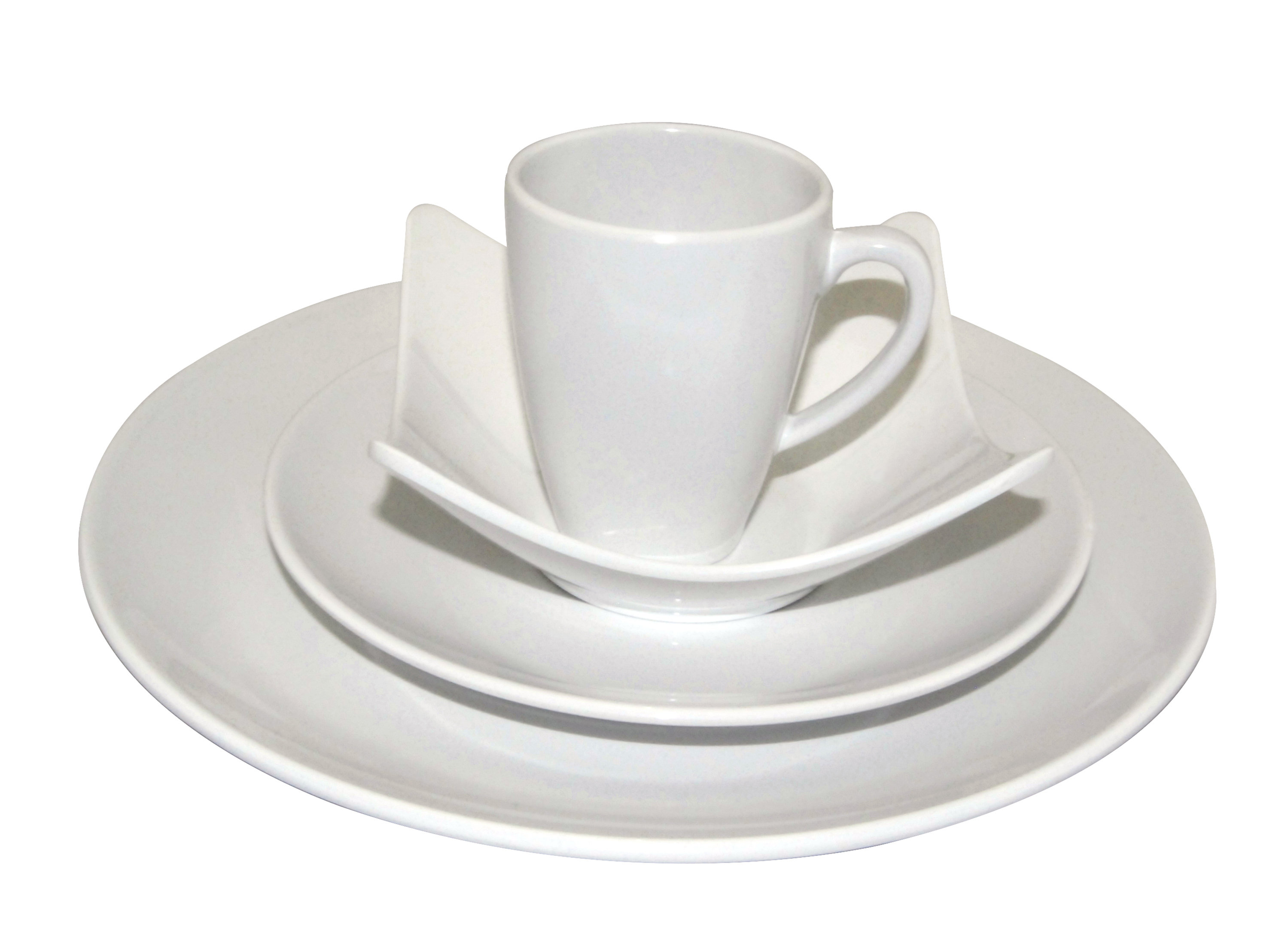 Le Chef White Melamine 4-piece Dinnerware Set - Wayfair Canada