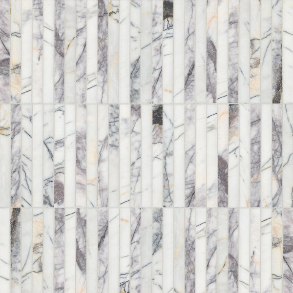 MSI Scollopini Lilac Pattern 11" X 12" Honed Marble Mosaic Wall Tile ...