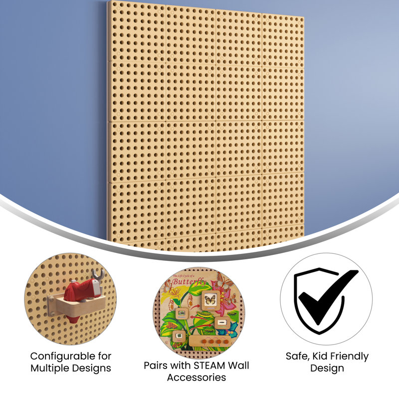 Bright Beginnings Commercial Grade Peg Panel for Modular STEAM Wall ...