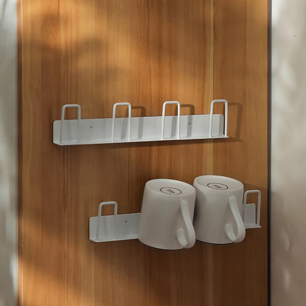 Latitude Run® 2-In-1 Wall Mounted Mug Rack With 4 Cup Holders - No ...