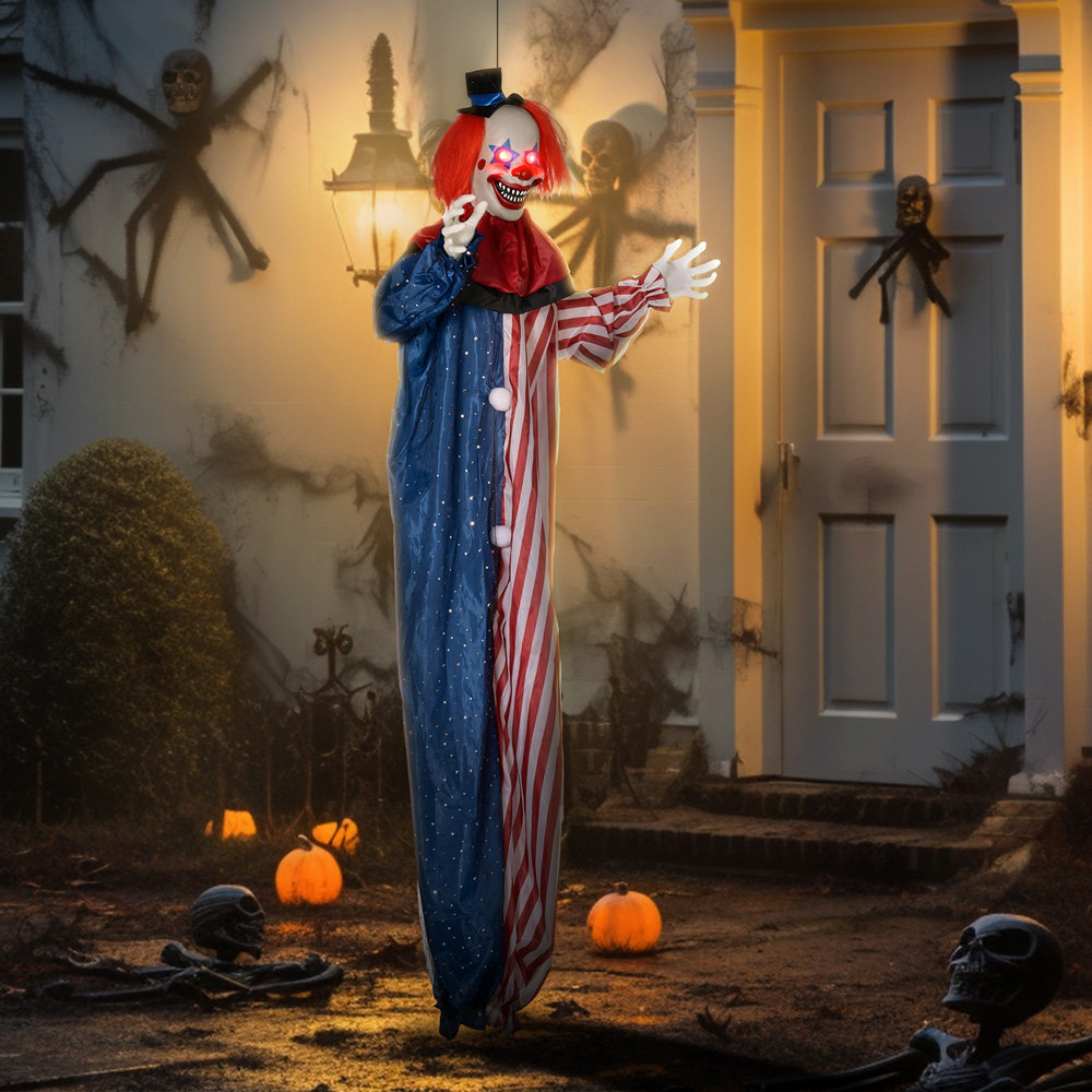 The Holiday Aisle® 6' Ft Life Size Halloween Hanging Clown Decoration ...