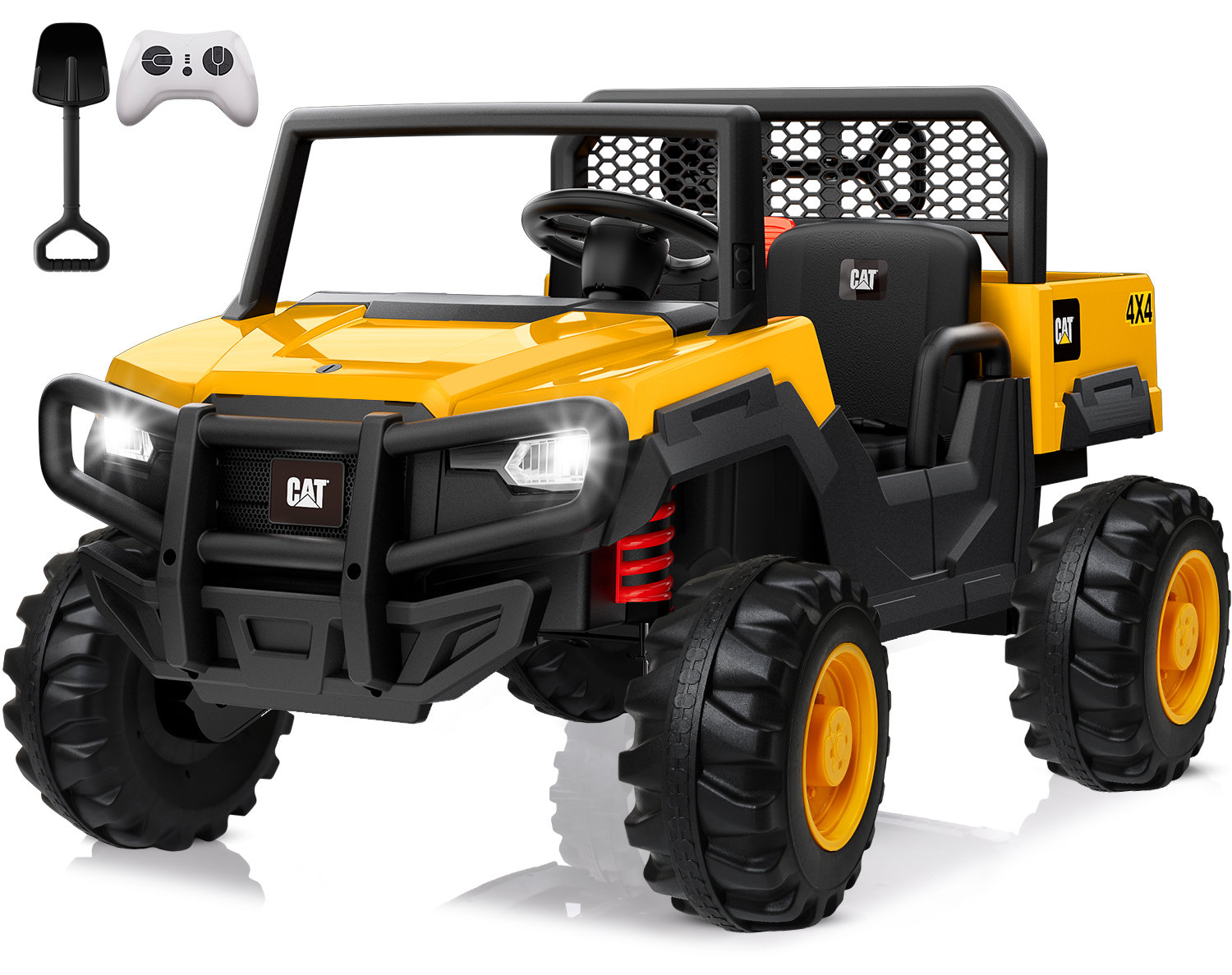 DEARAUTO 24V Licensed Caterpillar Ride On 2 Seater Dump Truck, 4x100w ...