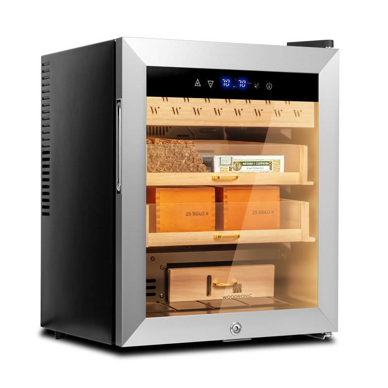 Woodronic Electric Cigar Humidor for 300 Cigars with Temperature and ...
