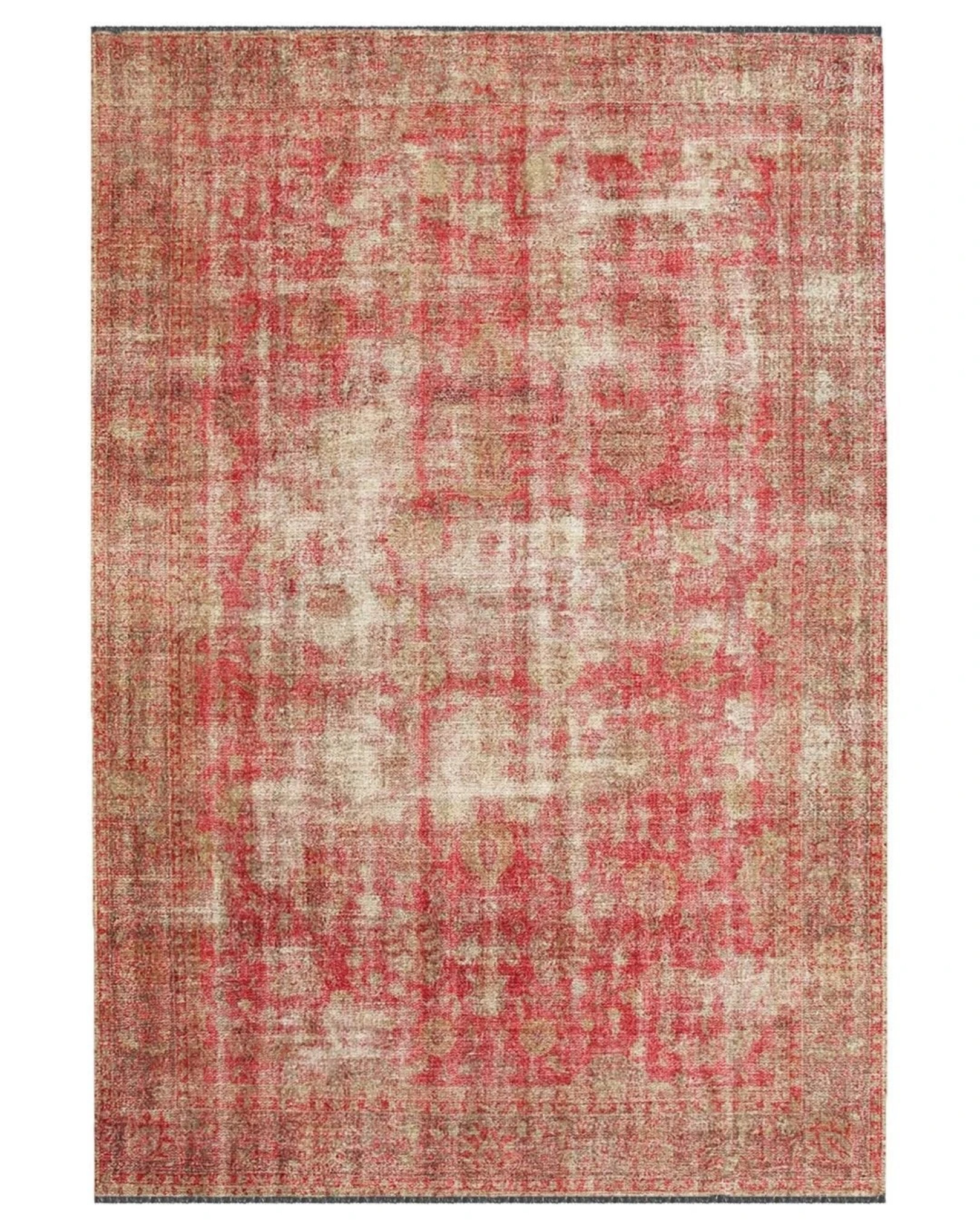 Dakota Fields Cece Abstract Red Cream Machine Woven Cotton Polyester ...