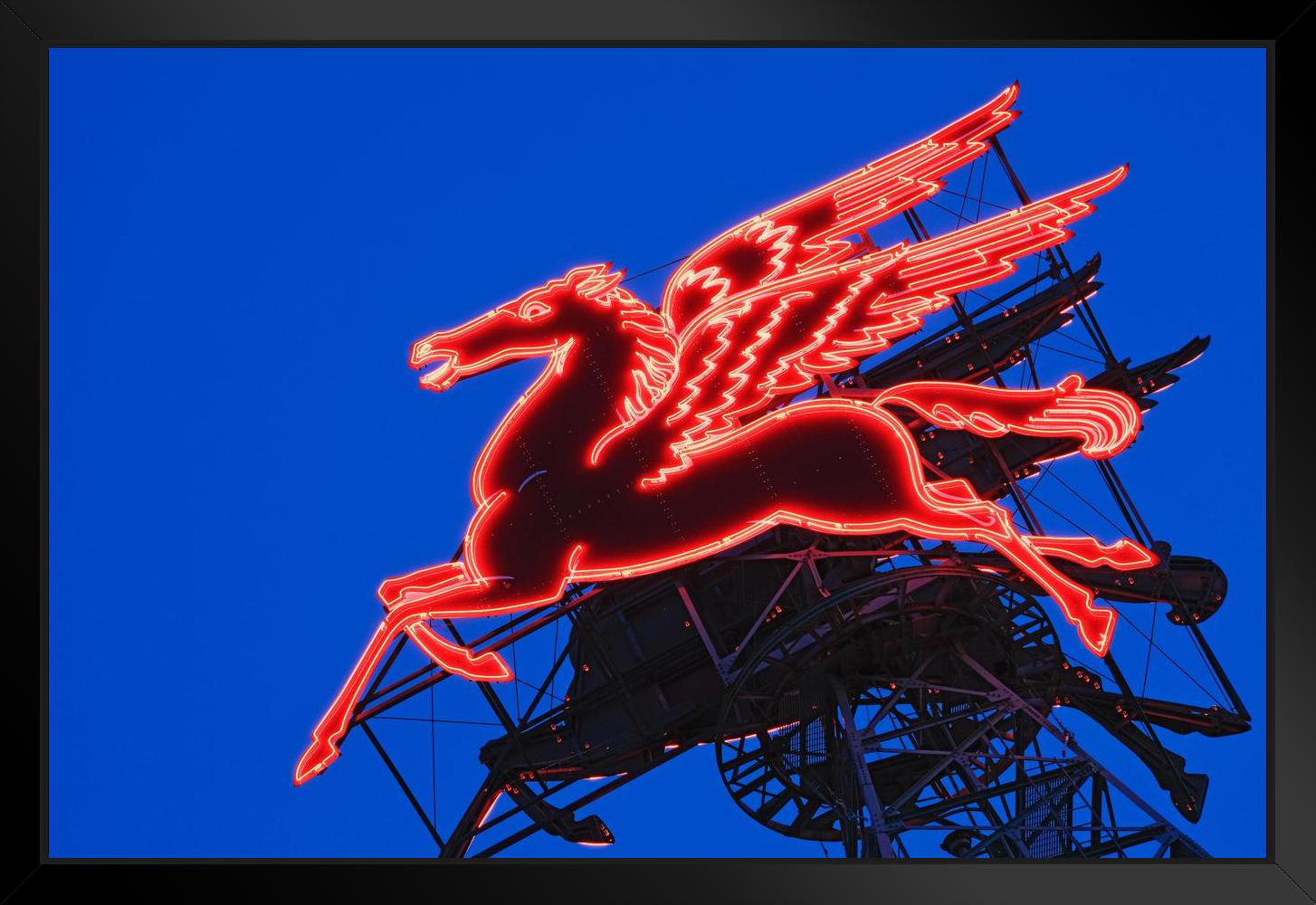 Trinx " Neon Pegasus Sign Under Dusk Sky Magnolia Building Dallas Texas ...