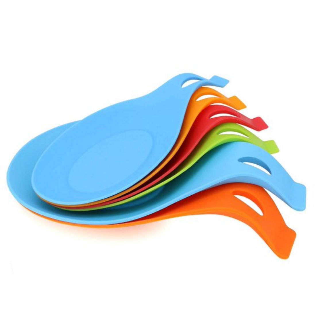 Bonison 6 Pieces Set Kitchen Silicone Spoon Rest Heat Resistant Kitchen ...