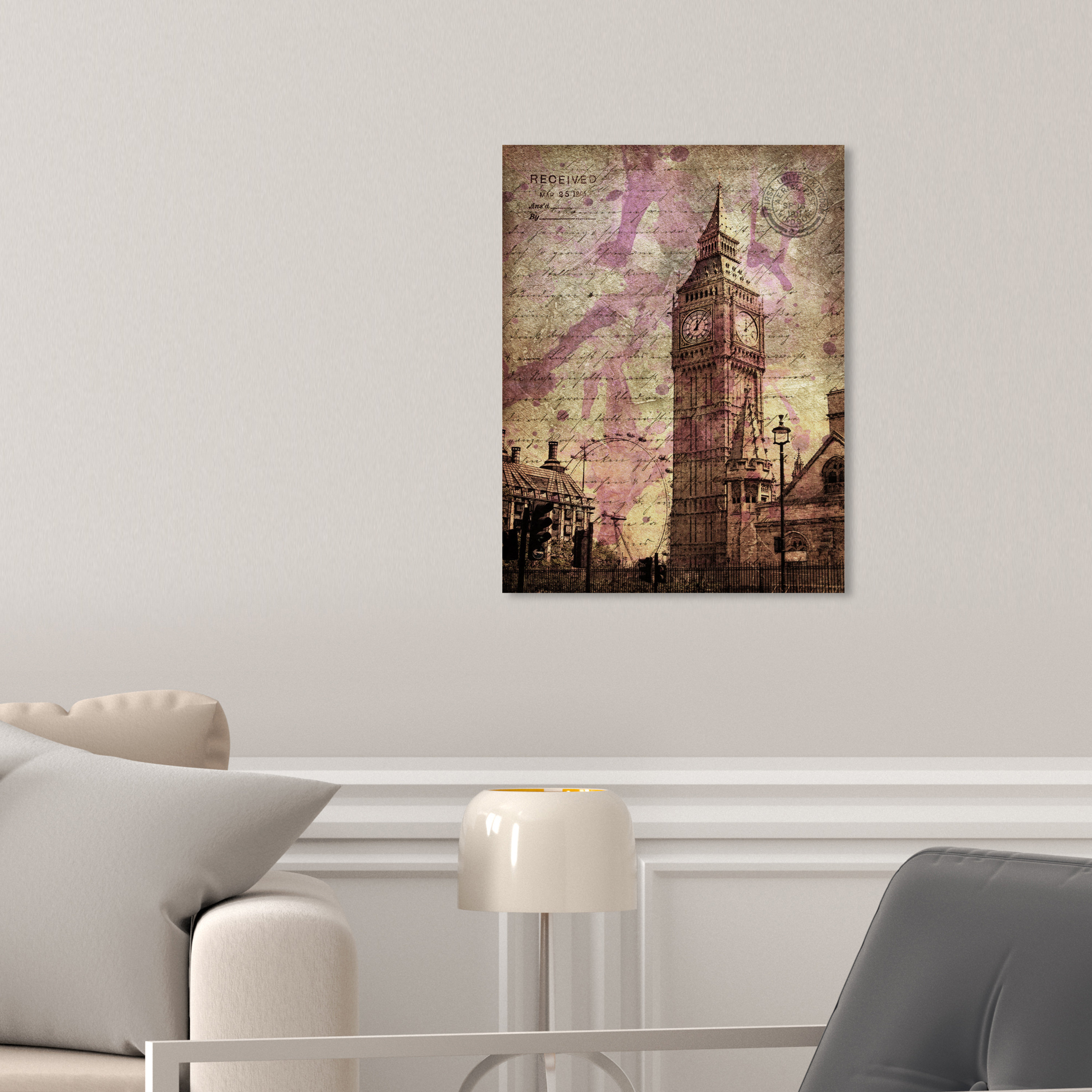 Oliver Gal London Big Ben Vintage England Postcard Traditional Brown ...