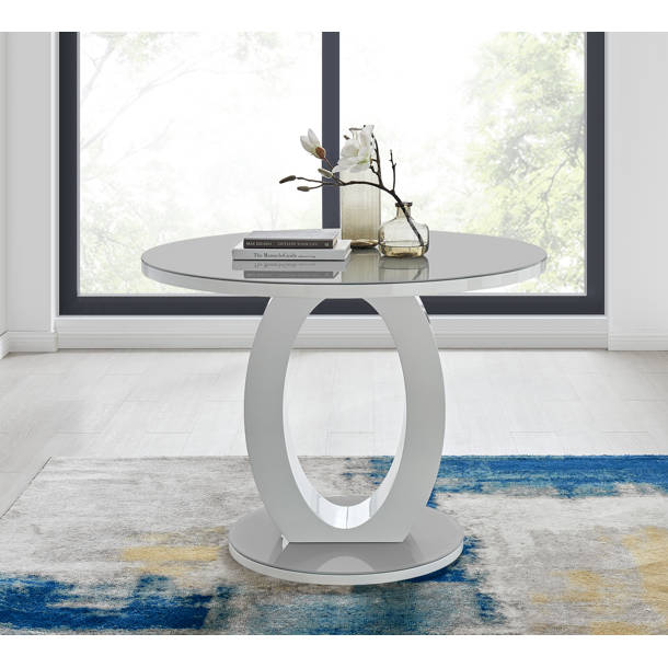 East Urban Home Scottsmoor Modern High Gloss Halo Luxury Dining Table ...