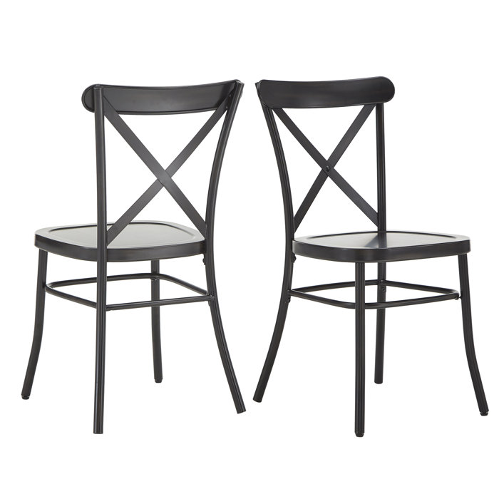 Lark Manor Aliha Metal Cross Back Side Chair & Reviews | Wayfair