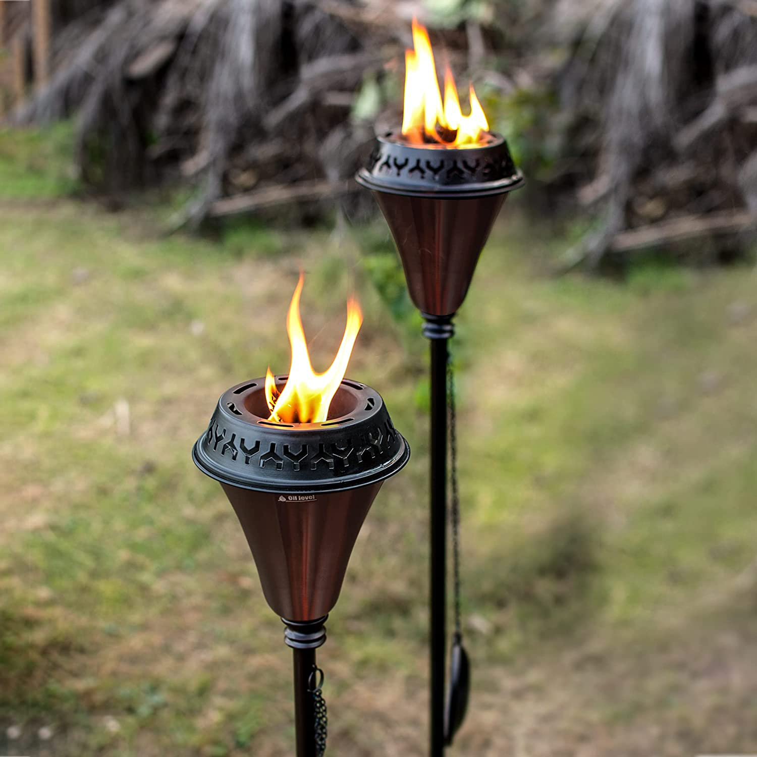 Deco Window Large Flame Garden Torch 60" 2 Piece for Outdoor Garden and ...