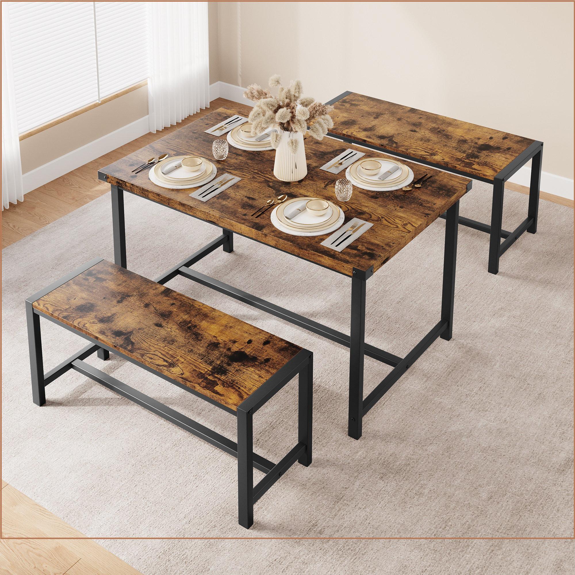 17 Stories Wynetta 44.4 L x 27.5 W Dining Set | Wayfair