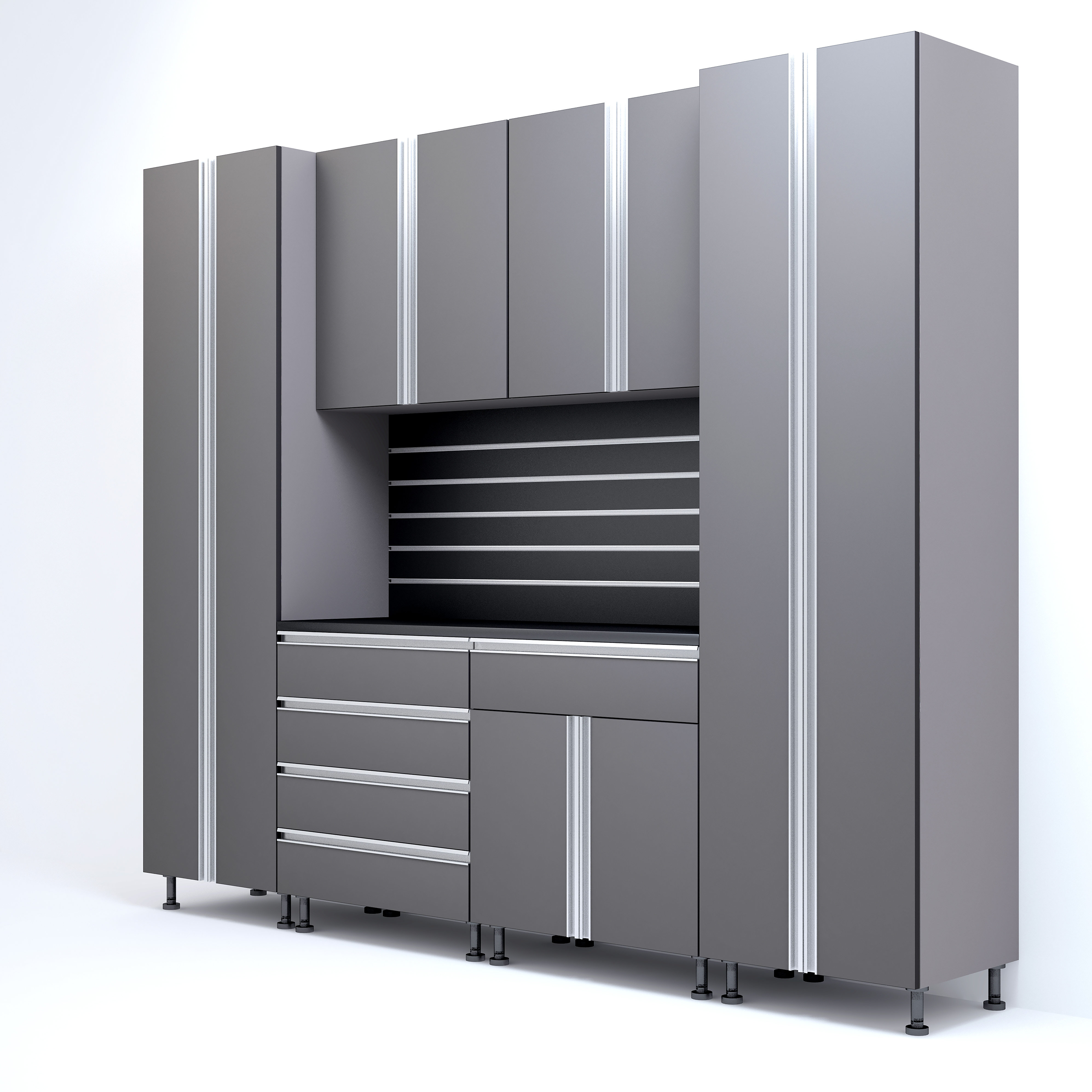 Ivy Bronx Premium Garage Cabinets 9' Storage Sets Solution with ...