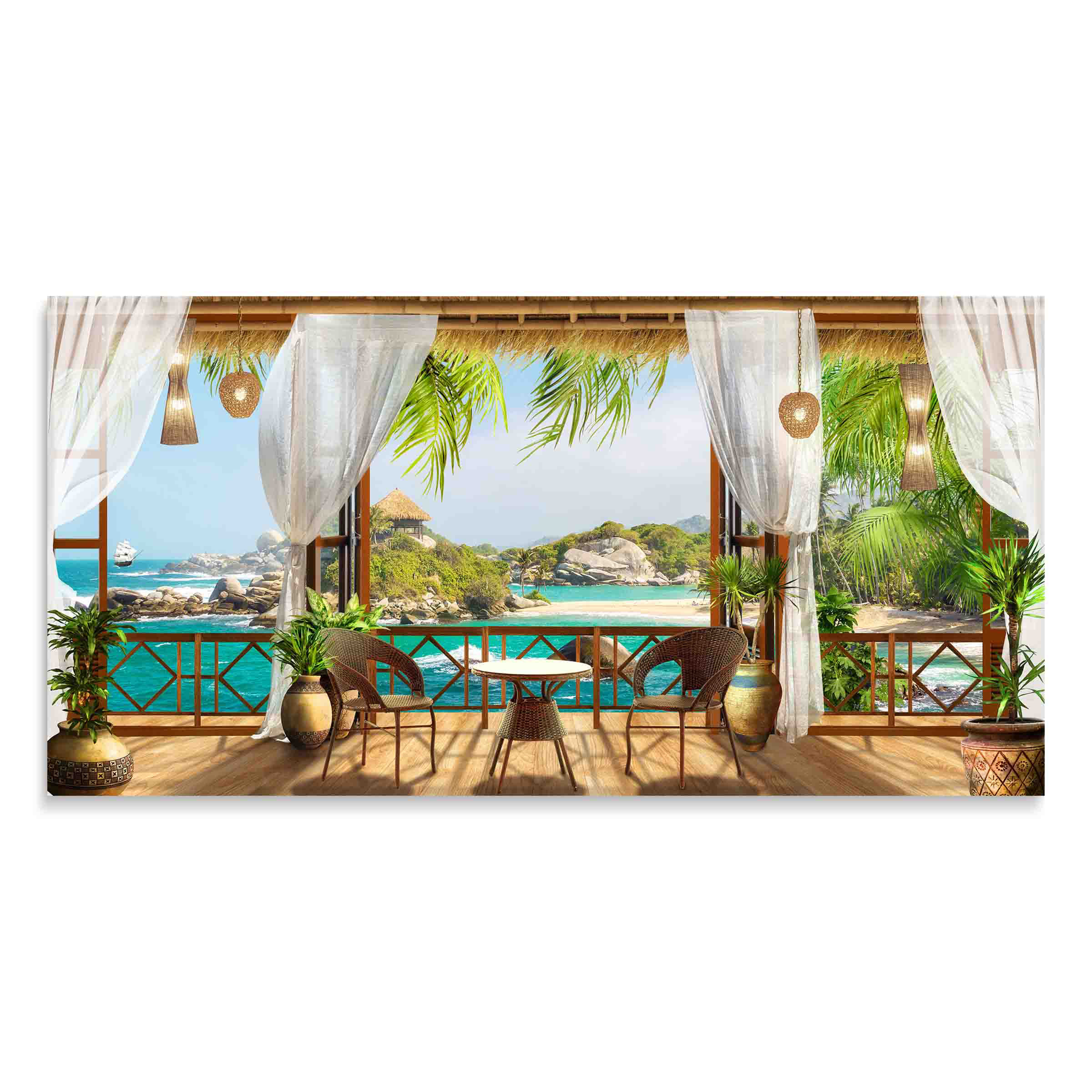 Bay Isle Home Oceanside View, Tuscany Balcony, Acrylic Hanging Wall ...