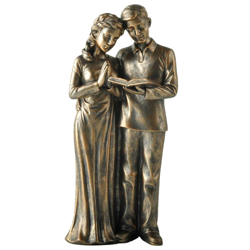 Charlton Home® Husband & Wife Praying Couple Statue Sculpture - Wedding ...