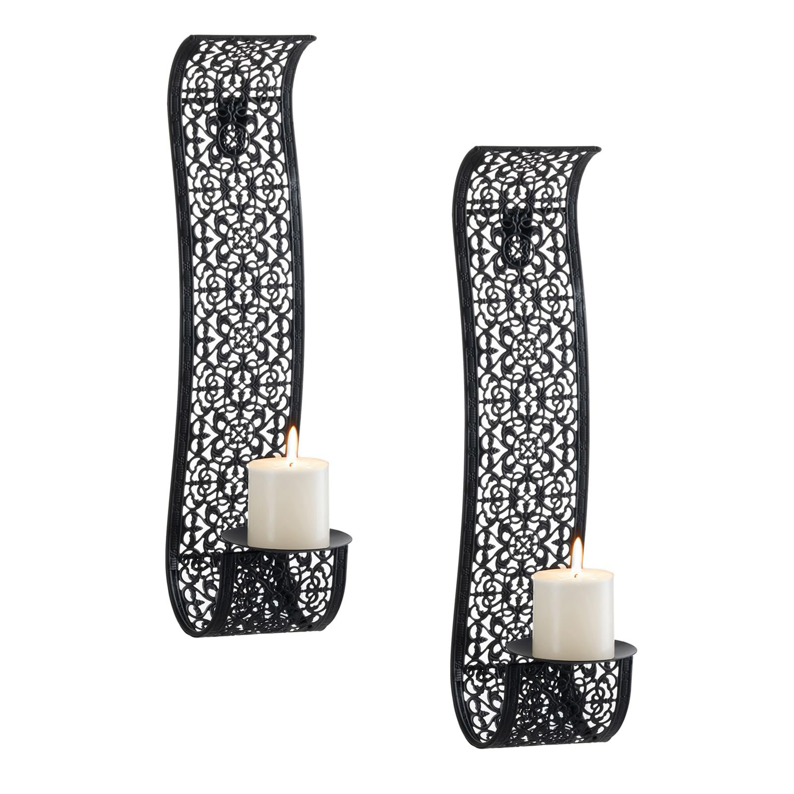 COOREL Wall Candle Holder Decorative Candle Sconces - Wall-Mount Pillar ...