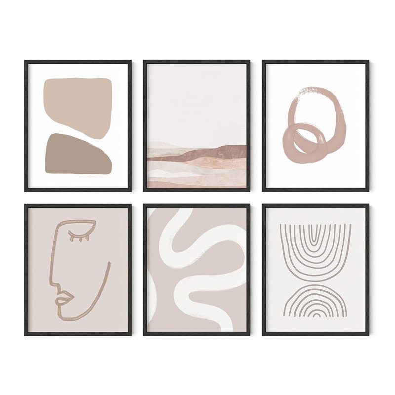 George Oliver Room aesthetic poster set of 6, abstract wall art print ...