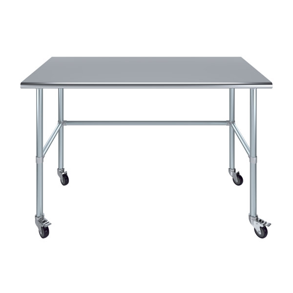 Amgood Stainless Steel Open Base Work Table with Wheels & Reviews | Wayfair